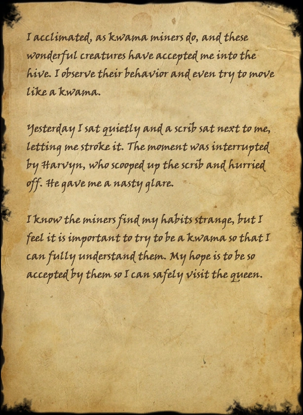 My Kwama Journal, Page 2 | Elder Scrolls | Fandom