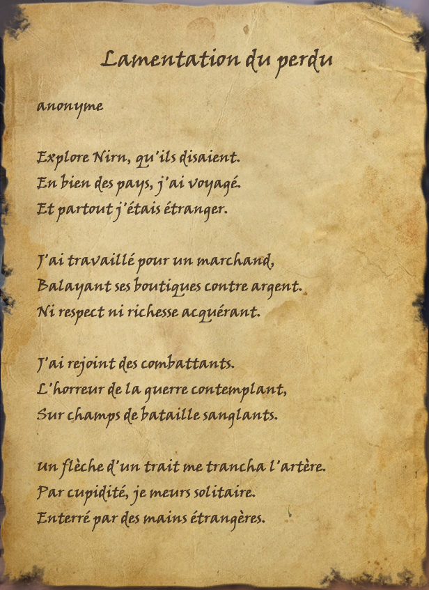 Lamentation Du Perdu Wiki The Elder Scrolls Fandom
