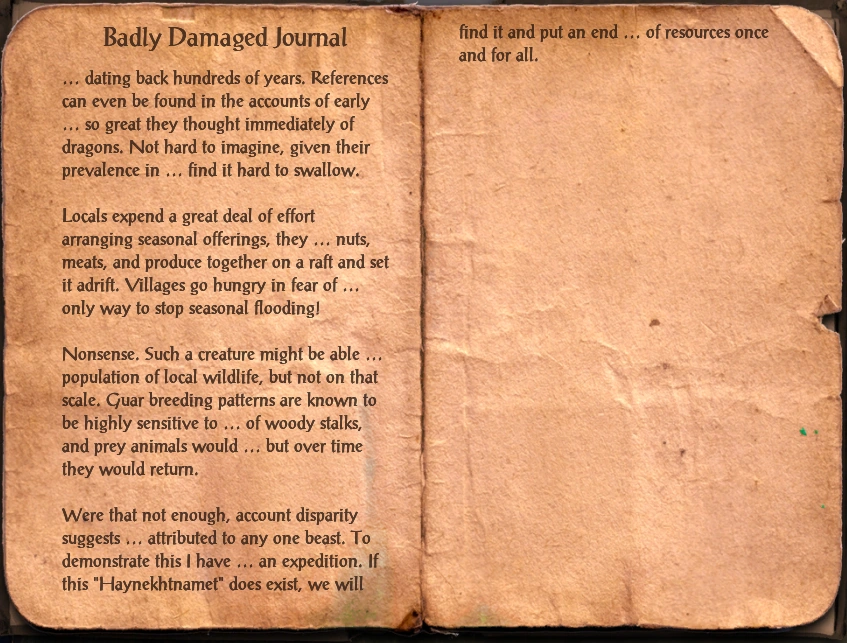 Badly Damaged Journal | Elder Scrolls | Fandom
