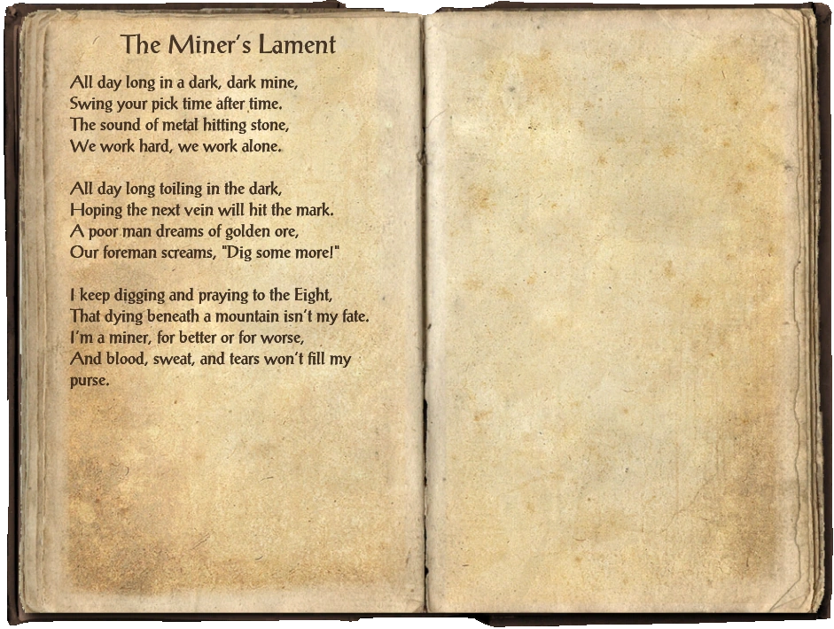 The Miner's Lament (Book) | Elder Scrolls | Fandom