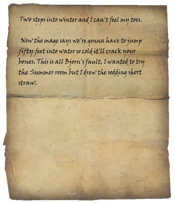 Note on Winter | Elder Scrolls | Fandom