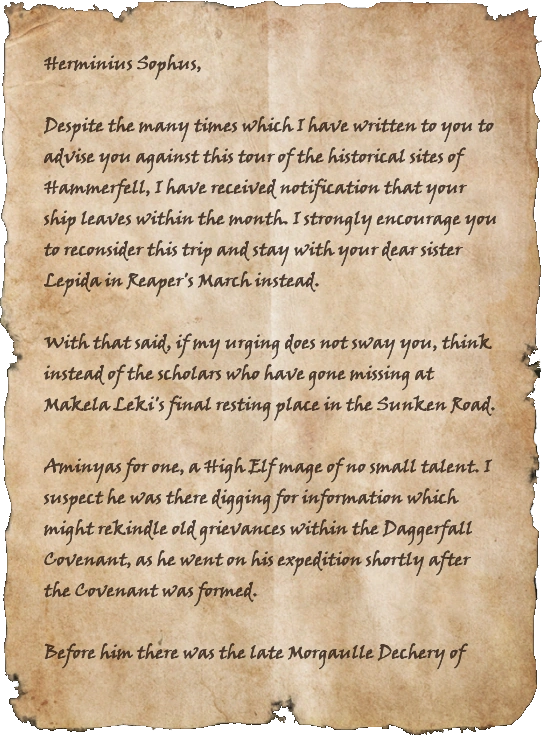 Letter to Herminius Sophus | Elder Scrolls | Fandom