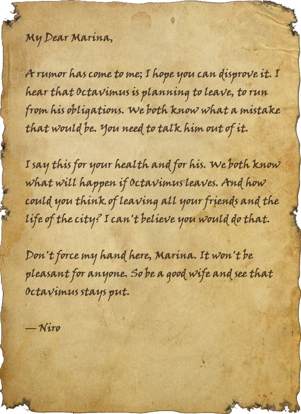 Letter to Marina | Elder Scrolls | Fandom