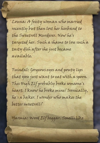 Sweetroll Recipients | Elder Scrolls | Fandom