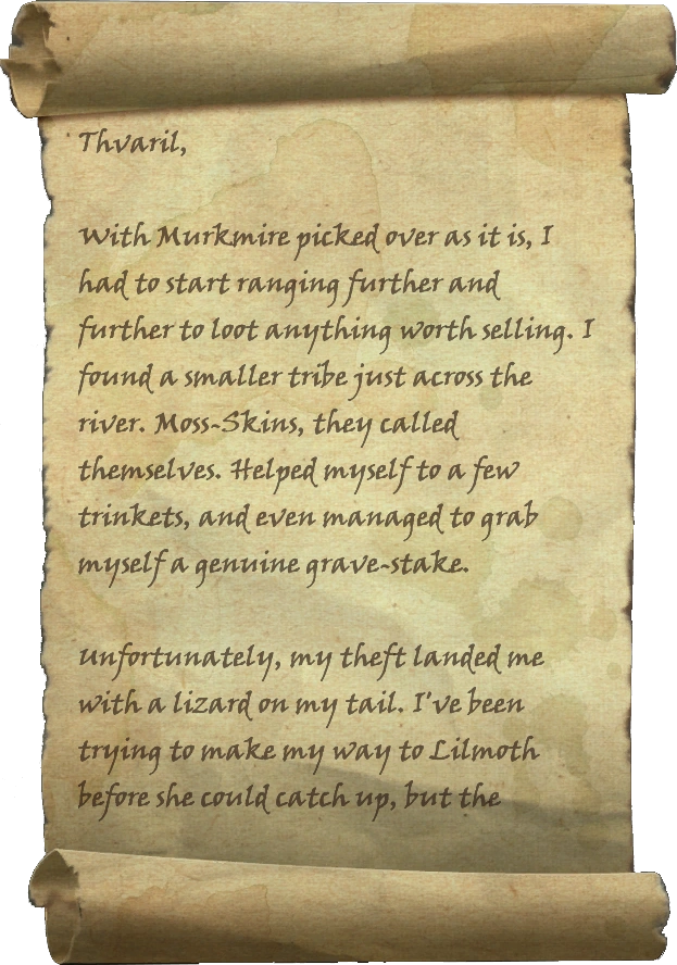 Vanthongar's Letter | Elder Scrolls | Fandom