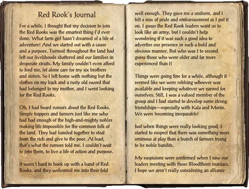 Red Rook's Journal | Elder Scrolls | Fandom