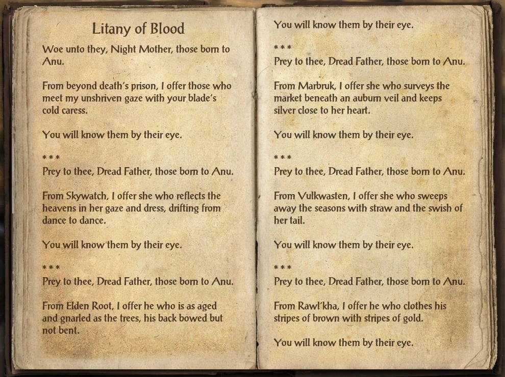 Litany of Blood (Book) | Elder Scrolls | Fandom