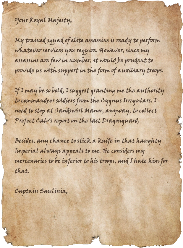 Captain's Letter | Elder Scrolls | Fandom