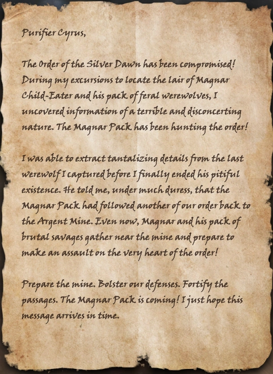 Letter to Purifier Cyrus | Elder Scrolls | Fandom
