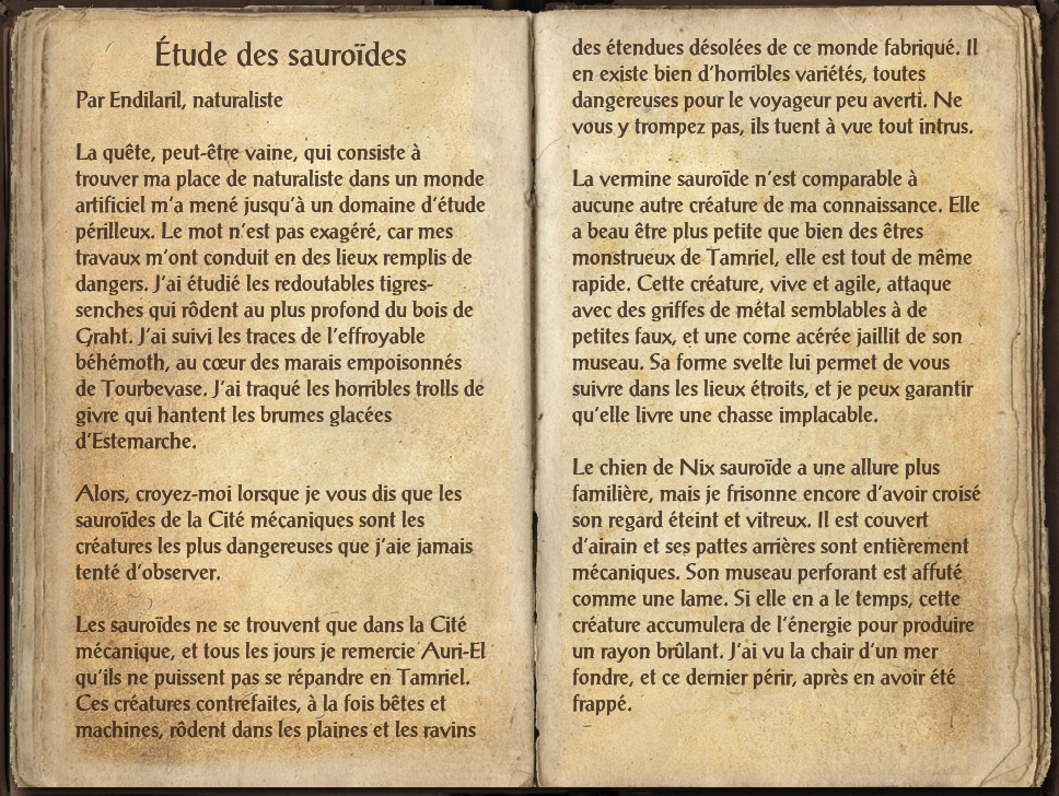 Étude Des Sauroïdes Wiki The Elder Scrolls Fandom
