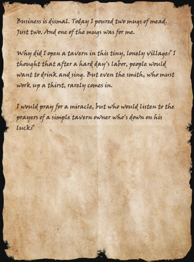 Everfull Flagon Journal, Page 1 | Elder Scrolls | Fandom