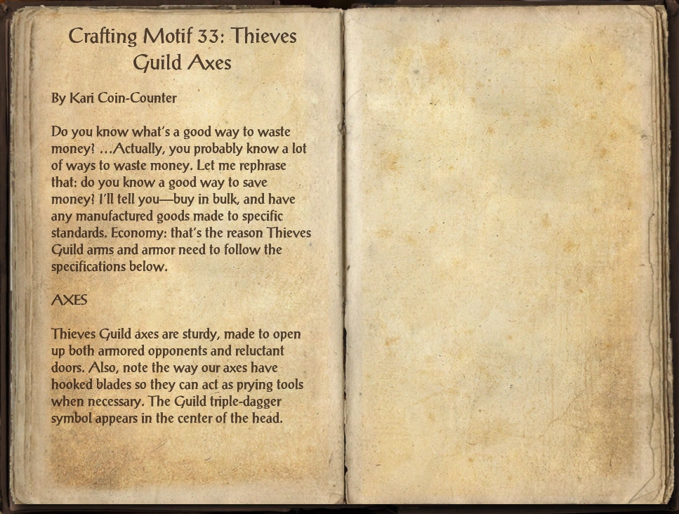 Crafting Motif 33: Thieves Guild Style | Elder Scrolls | Fandom