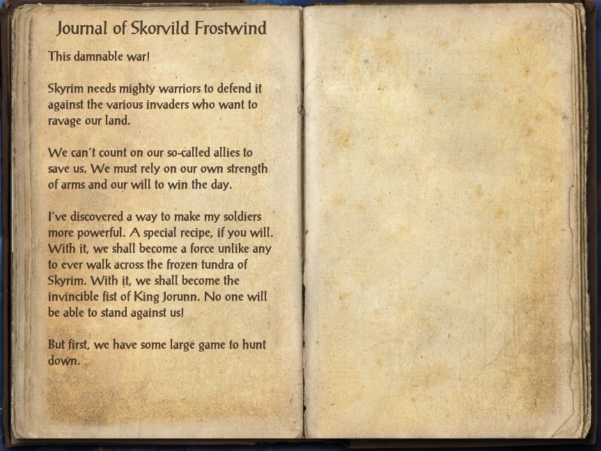 Journal of Skorvild Frostwind | Elder Scrolls | Fandom