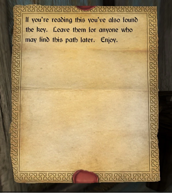 Scribbled Note (Skyrim) | Elder Scrolls | Fandom
