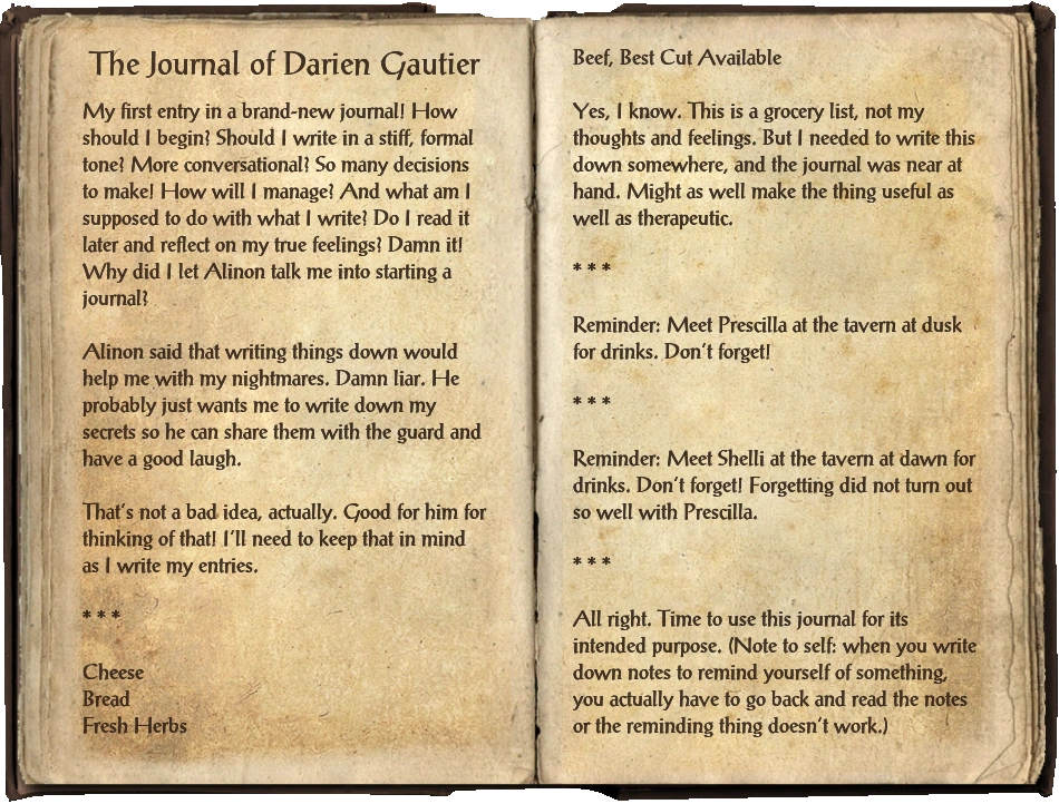 The Journal of Darien Gautier | Elder Scrolls | Fandom