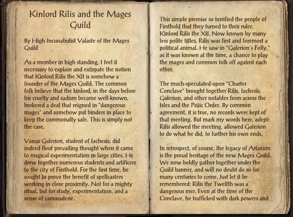 Kinlord Rilis and the Mages Guild | Elder Scrolls | Fandom