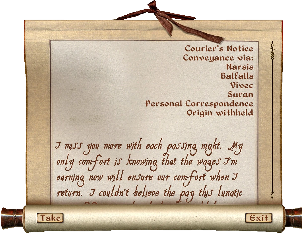 Letter Home (Oblivion) | Elder Scrolls | Fandom