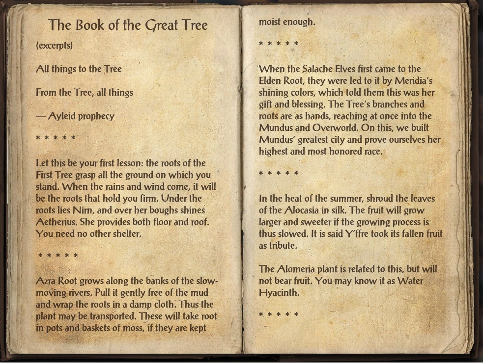 The Book of the Great Tree | Elder Scrolls | Fandom