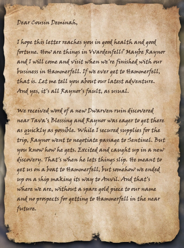Letter from Kireth | Elder Scrolls | Fandom