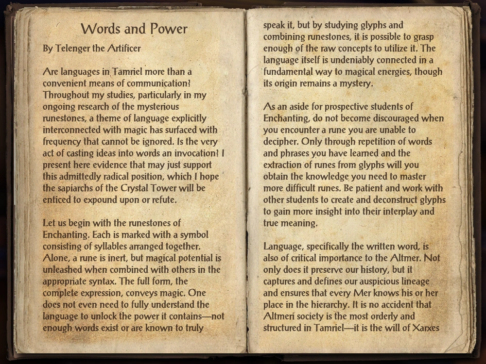 Words and Power | Elder Scrolls | Fandom