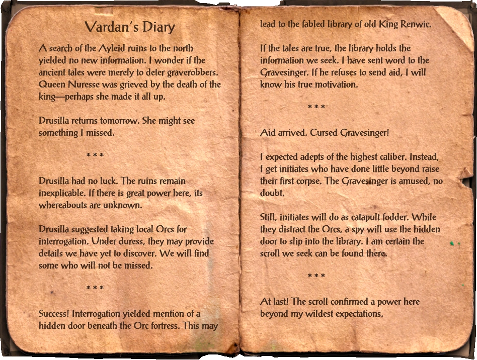 Vardan's Diary | Elder Scrolls | Fandom