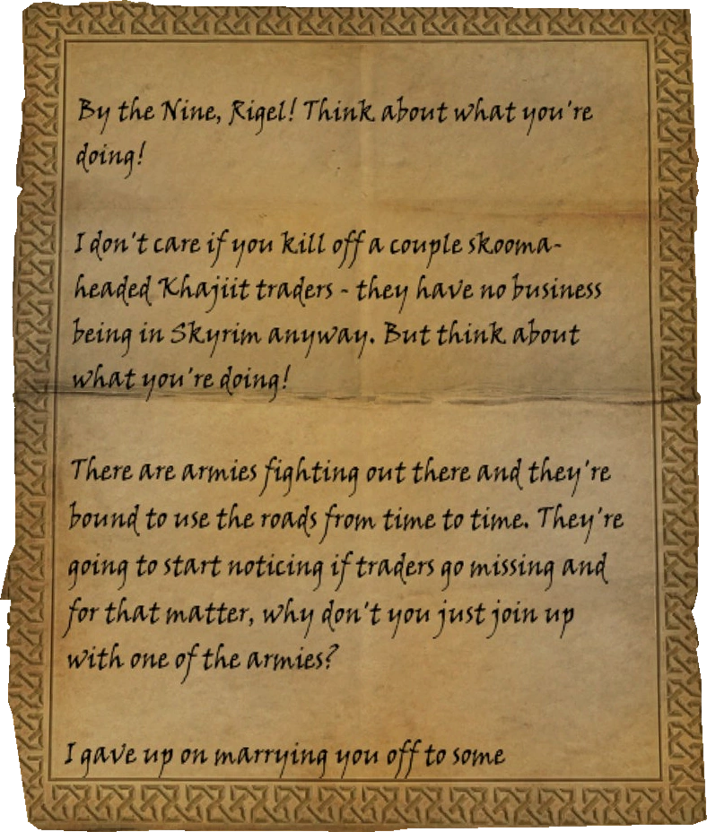 Father's Missive | Elder Scrolls | Fandom