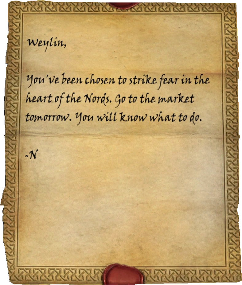 Weylin's Note | Elder Scrolls | Fandom