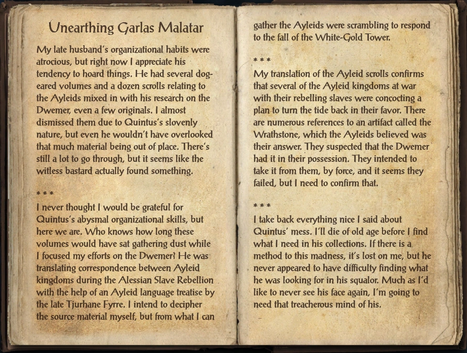 Unearthing Garlas Malatar | Elder Scrolls | Fandom