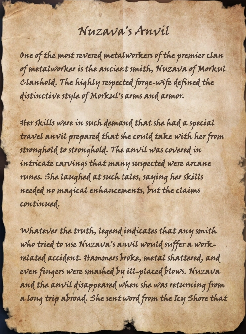 Nuzava's Anvil (Book) | Elder Scrolls | Fandom