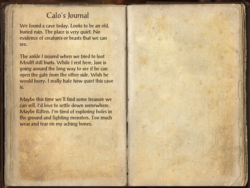 Calo's Journal | Elder Scrolls | Fandom