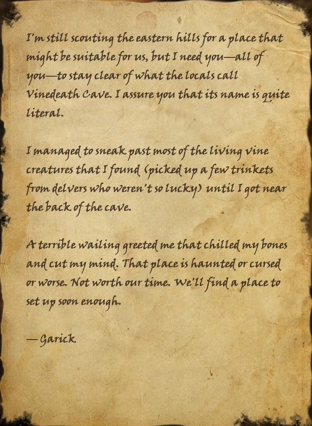 Garick's Message | Elder Scrolls | Fandom