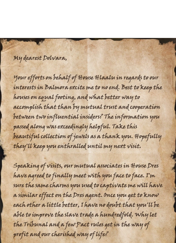 Hlaalu Letter | Elder Scrolls | Fandom