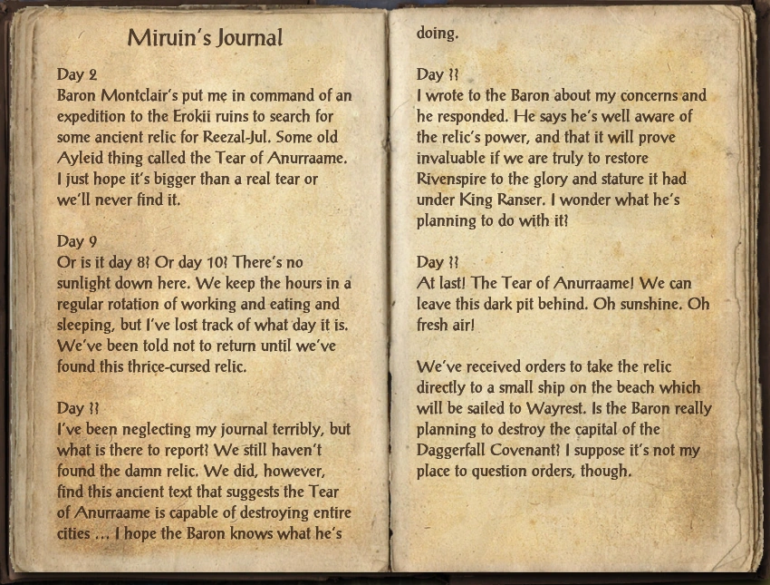 Miruin's Journal | Elder Scrolls | Fandom