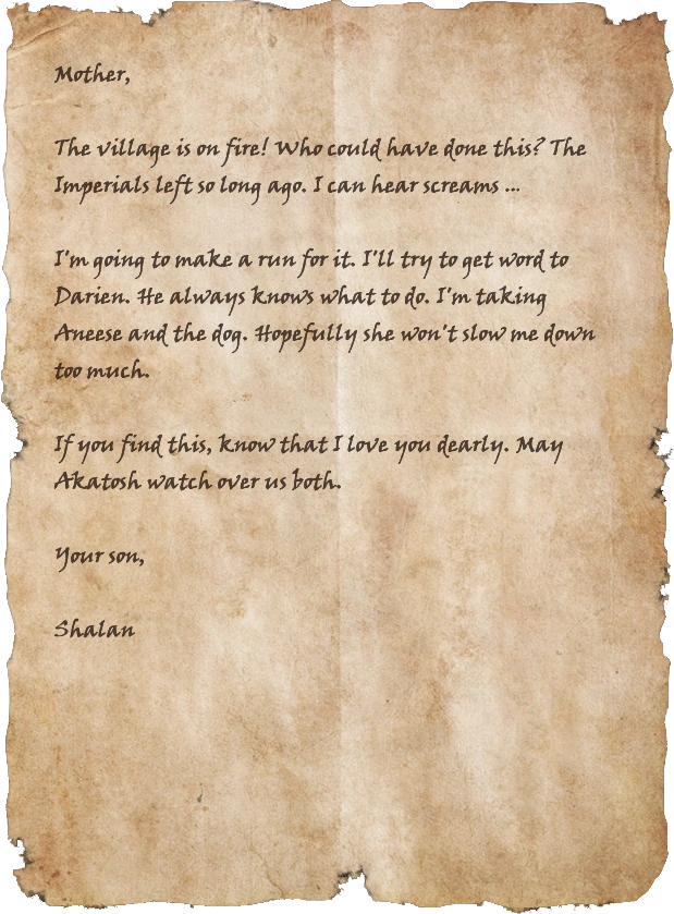 Shalan's Note | Elder Scrolls | Fandom