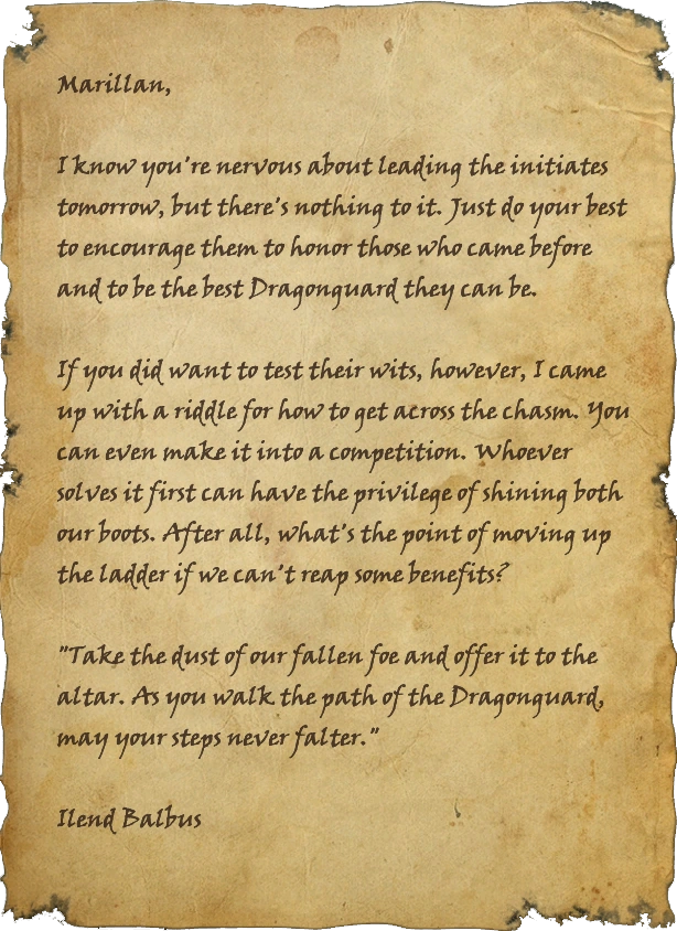 Letter to Marillan | Elder Scrolls | Fandom