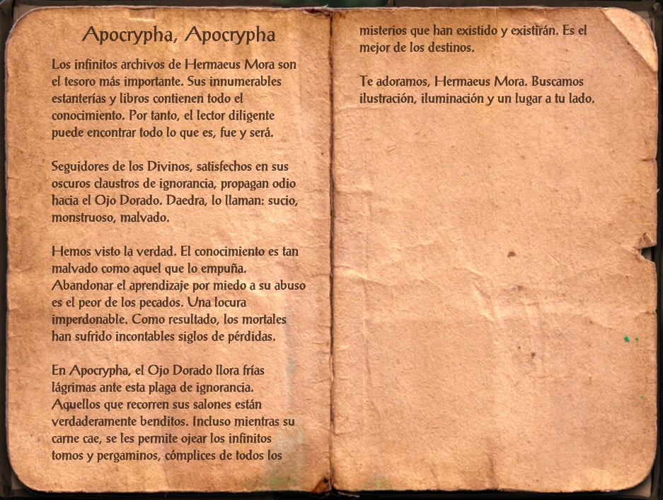 Apocrypha, Apocrypha | Elder Scrolls | Fandom