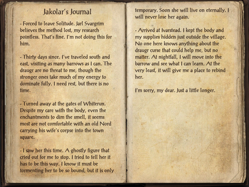 Jakolars Journal Elder Scrolls Fandom