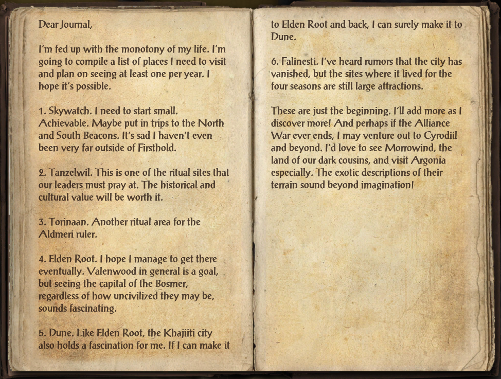 Rothondothrins Journal Elder Scrolls Fandom