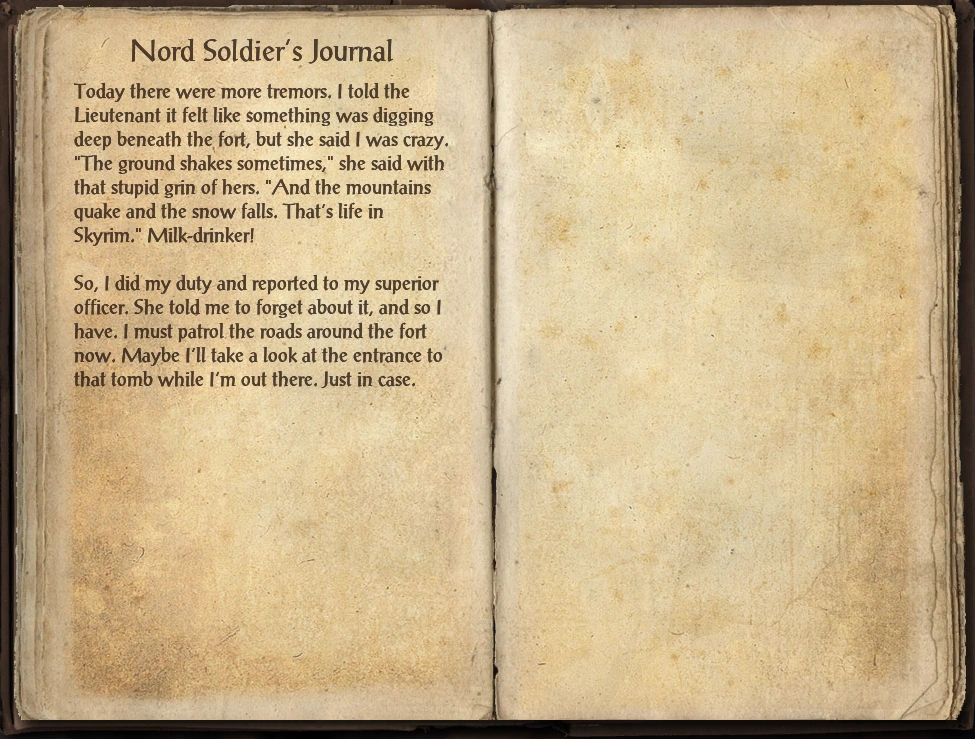Nord Soldier's Journal | Elder Scrolls | Fandom