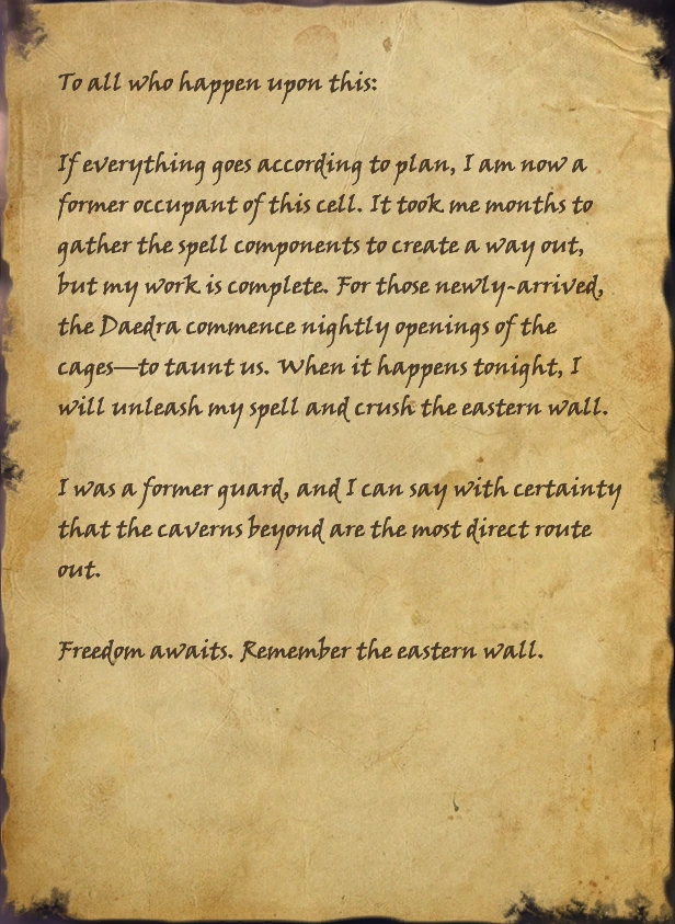 Note: A Way Out | Elder Scrolls | Fandom