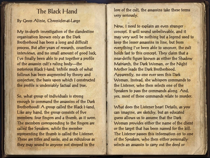 The Black Hand | Elder Scrolls | Fandom