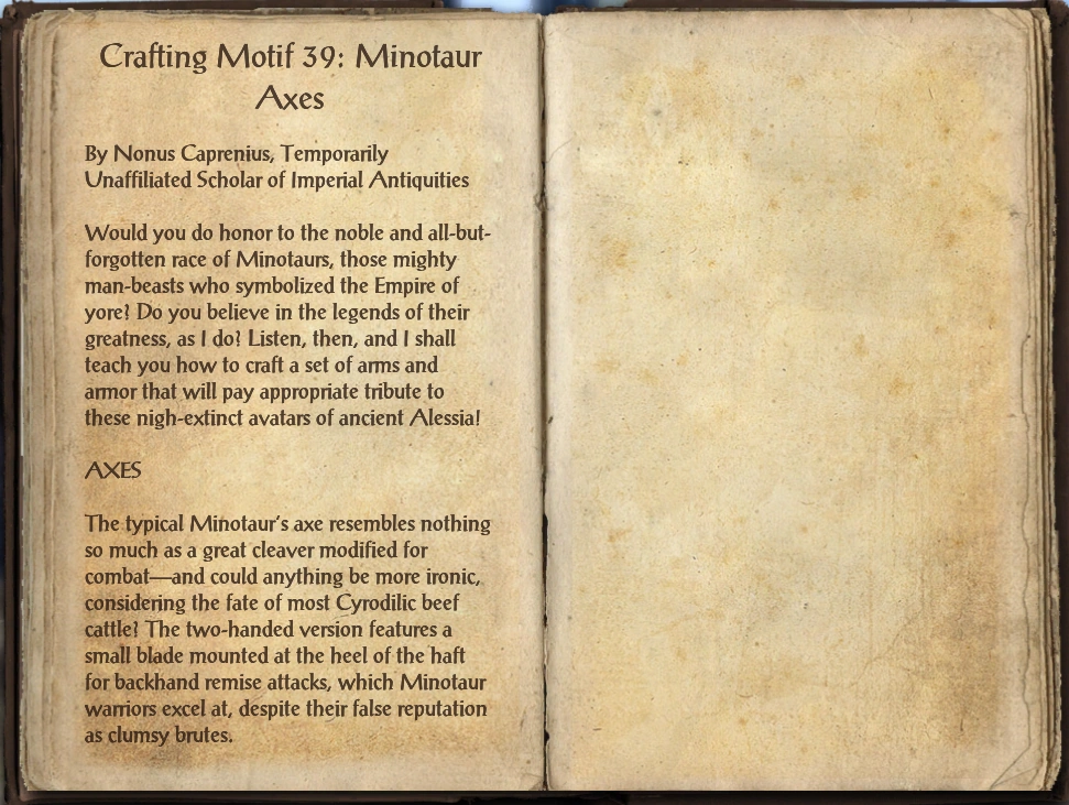 Crafting Motif 39: Minotaur Style | Elder Scrolls | Fandom
