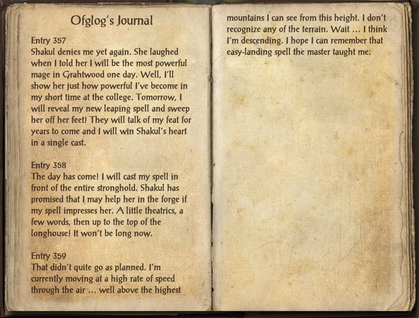 Ofglog's Journal | Elder Scrolls | Fandom