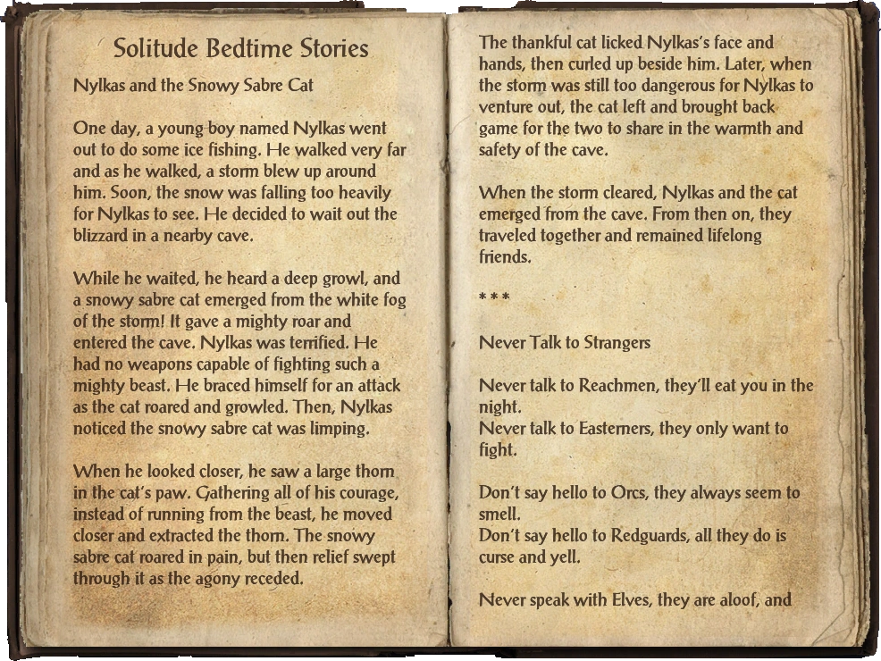 Solitude Bedtime Stories | Elder Scrolls | Fandom