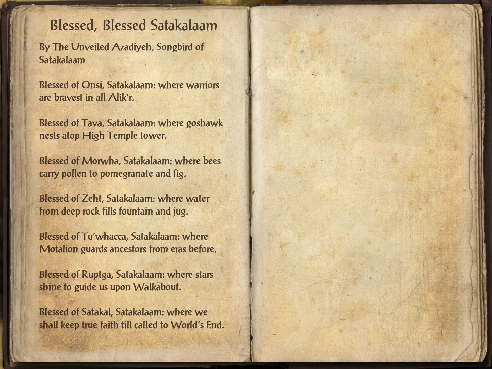 Blessed, Blessed Satakalaam | Elder Scrolls | Fandom