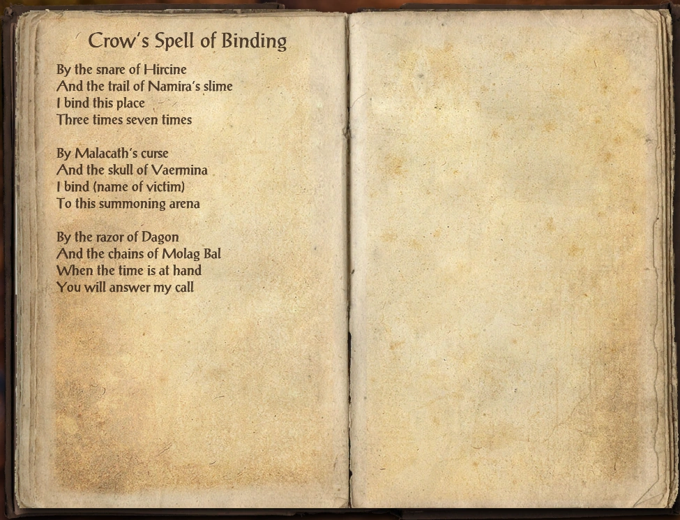 Crow's Spell of Binding | Elder Scrolls | Fandom