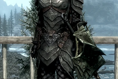 Seitenansicht Des Daedrischen Helms Von Skyrim