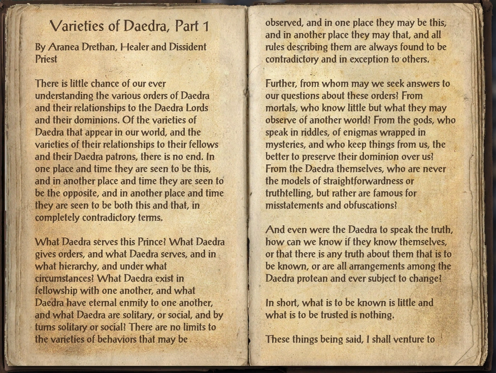 Varieties of Daedra, Part 1 | Elder Scrolls | Fandom
