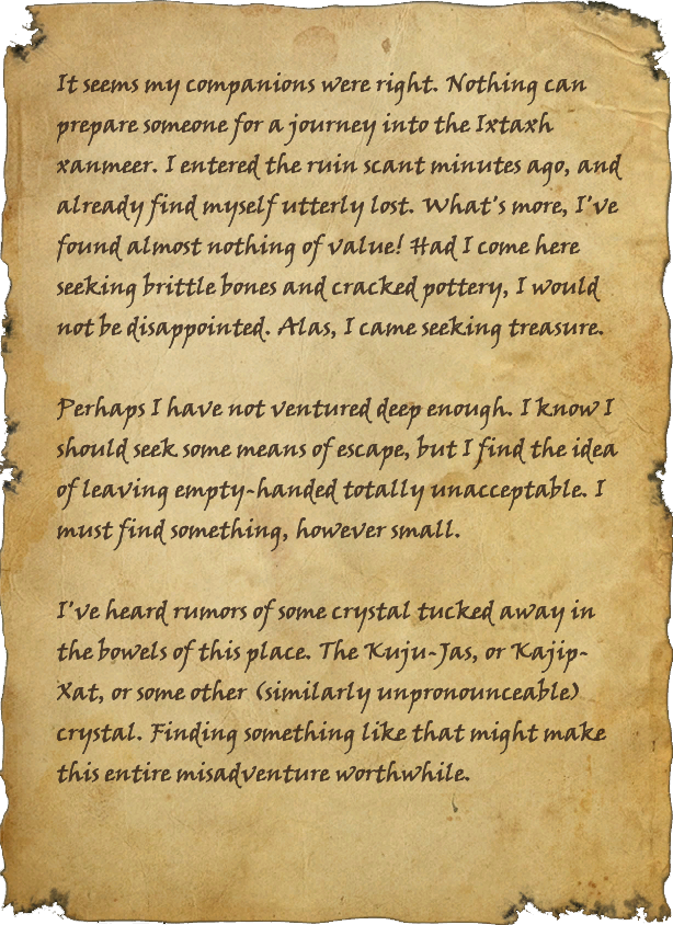 Ixtaxh Explorers Journal Page 1 Elder Scrolls Fandom