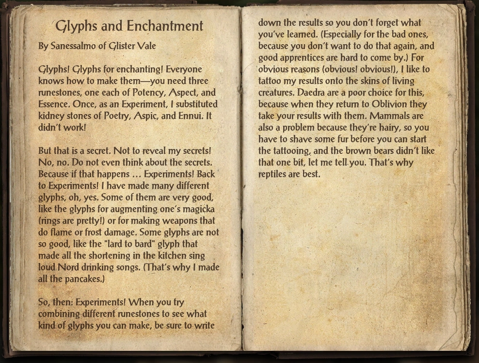 Glyphs and Enchantment | Elder Scrolls | Fandom